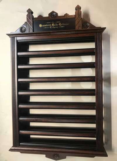 Antique Brunswick Balke Collender Co Walnut Side Loading Pool Ball Rack ...