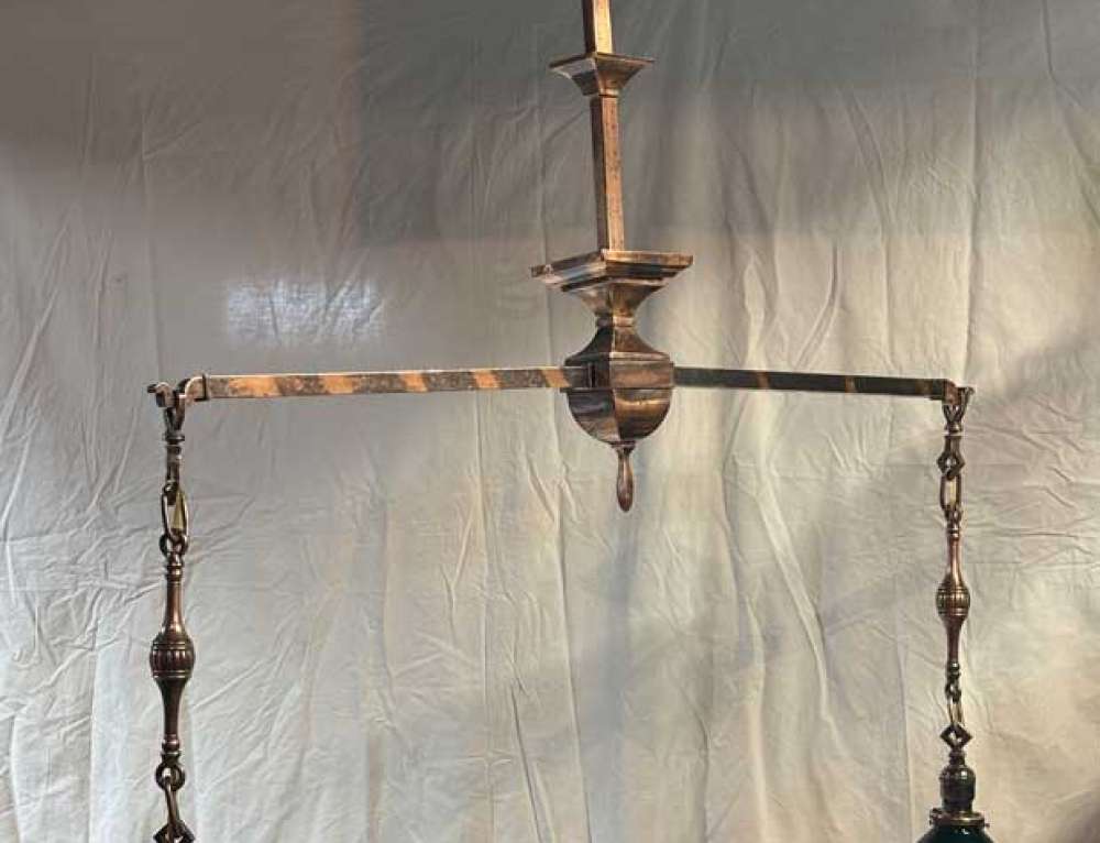 Antique J M Brunswick & Balke Co Kerosene Billiard Light
